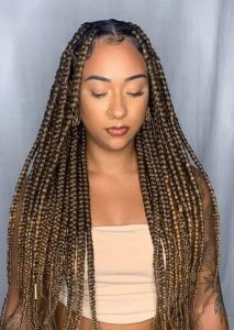 40 Mixed Color Box Braids Ideas - Best Combination - Claraito's Blog