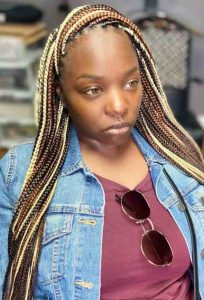 40 Mixed Color Box Braids Ideas - Best Combination - Claraito's Blog