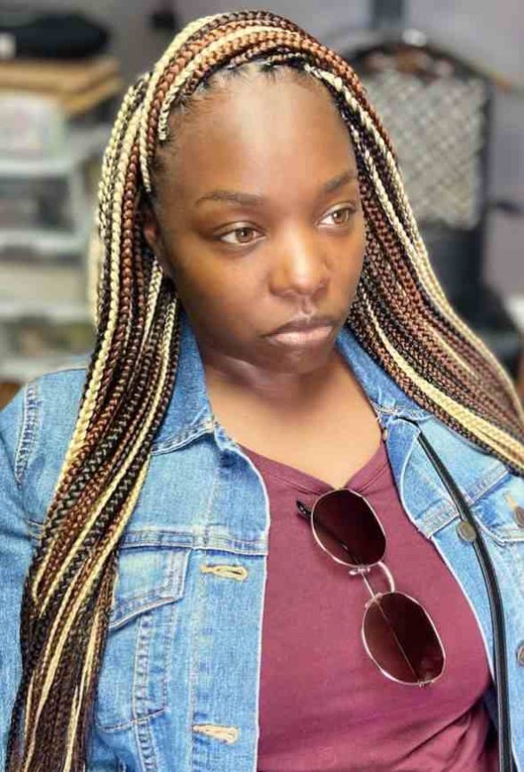 40 Mixed Color Box Braids Ideas - Best Combination - Claraito's Blog