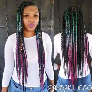 40 Mixed Color Box Braids Ideas - Best Combination - Claraito's Blog