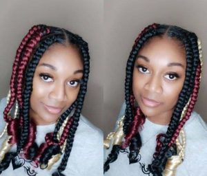 40 Mixed Color Box Braids Ideas - Best Combination - Claraito's Blog