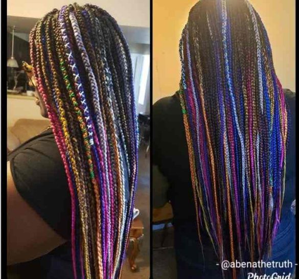 40 Mixed Color Box Braids Ideas - Best Combination - Claraito's Blog