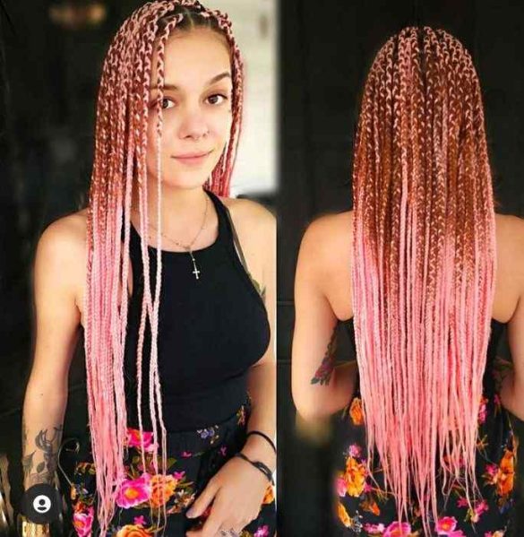 40 Mixed Color Box Braids Ideas - Best Combination - Claraito's Blog