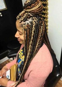 40 Mixed Color Box Braids Ideas - Best Combination - Claraito's Blog