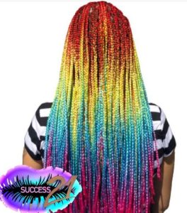 40 Mixed Color Box Braids Ideas - Best Combination - Claraito's Blog