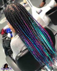 40 Mixed Color Box Braids Ideas - Best Combination - Claraito's Blog
