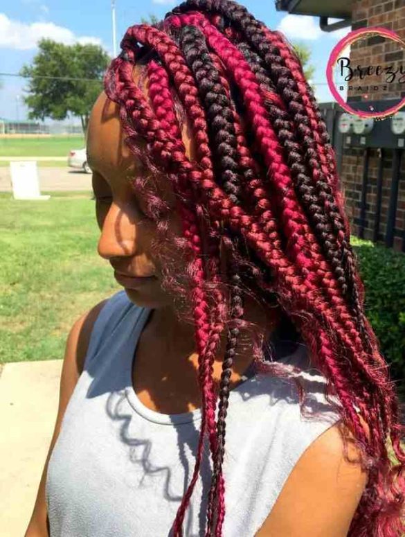 40 Mixed Color Box Braids Ideas - Best Combination - Claraito's Blog