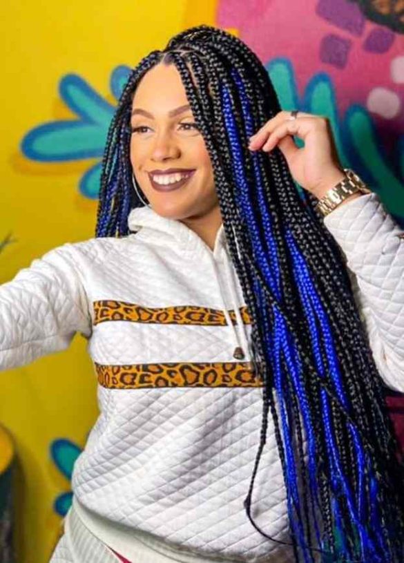 40 Mixed Color Box Braids Ideas - Best Combination - Claraito's Blog