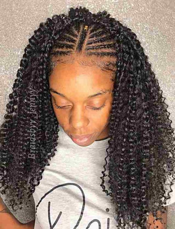 Beautiful Half Cornrows Half Curls Hairstyles - Styles to Try ...