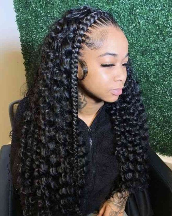 Beautiful Half Cornrows Half Curls Hairstyles - Styles to Try ...
