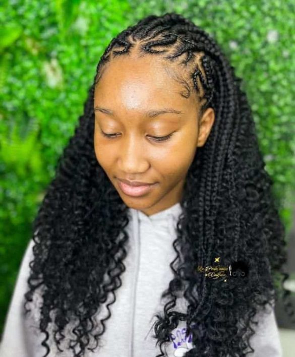 Beautiful Half Cornrows Half Curls Hairstyles - Styles to Try ...