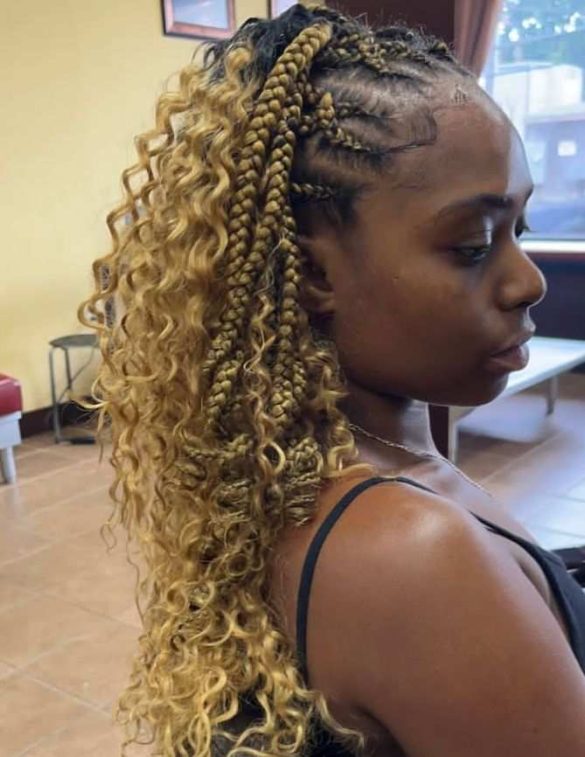 Beautiful Half Cornrows Half Curls Hairstyles - Styles to Try ...