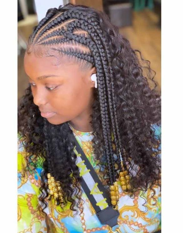 Beautiful Half Cornrows Half Curls Hairstyles - Styles to Try ...