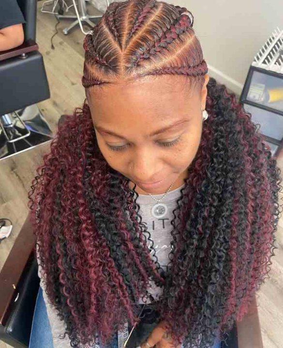 Beautiful Half Cornrows Half Curls Hairstyles - Styles to Try ...