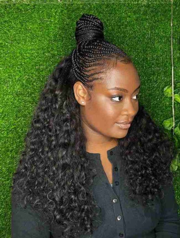 Beautiful Half Cornrows Half Curls Hairstyles - Styles to Try ...