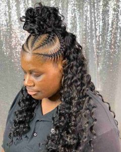 Beautiful Half Cornrows Half Curls Hairstyles - Styles to Try ...